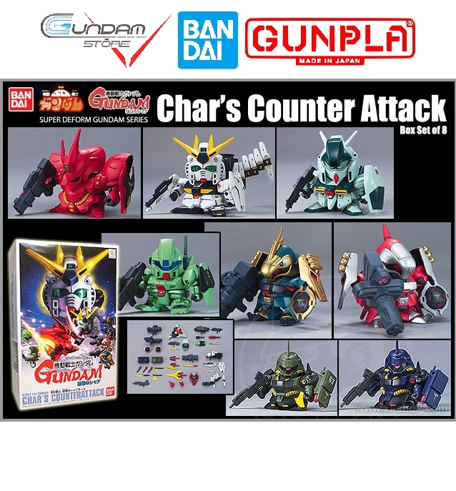 Mô Hình Gundam SD CHAR`S COUNTER ATTACK SET Bandai Super Deform Đồ Chơi ...