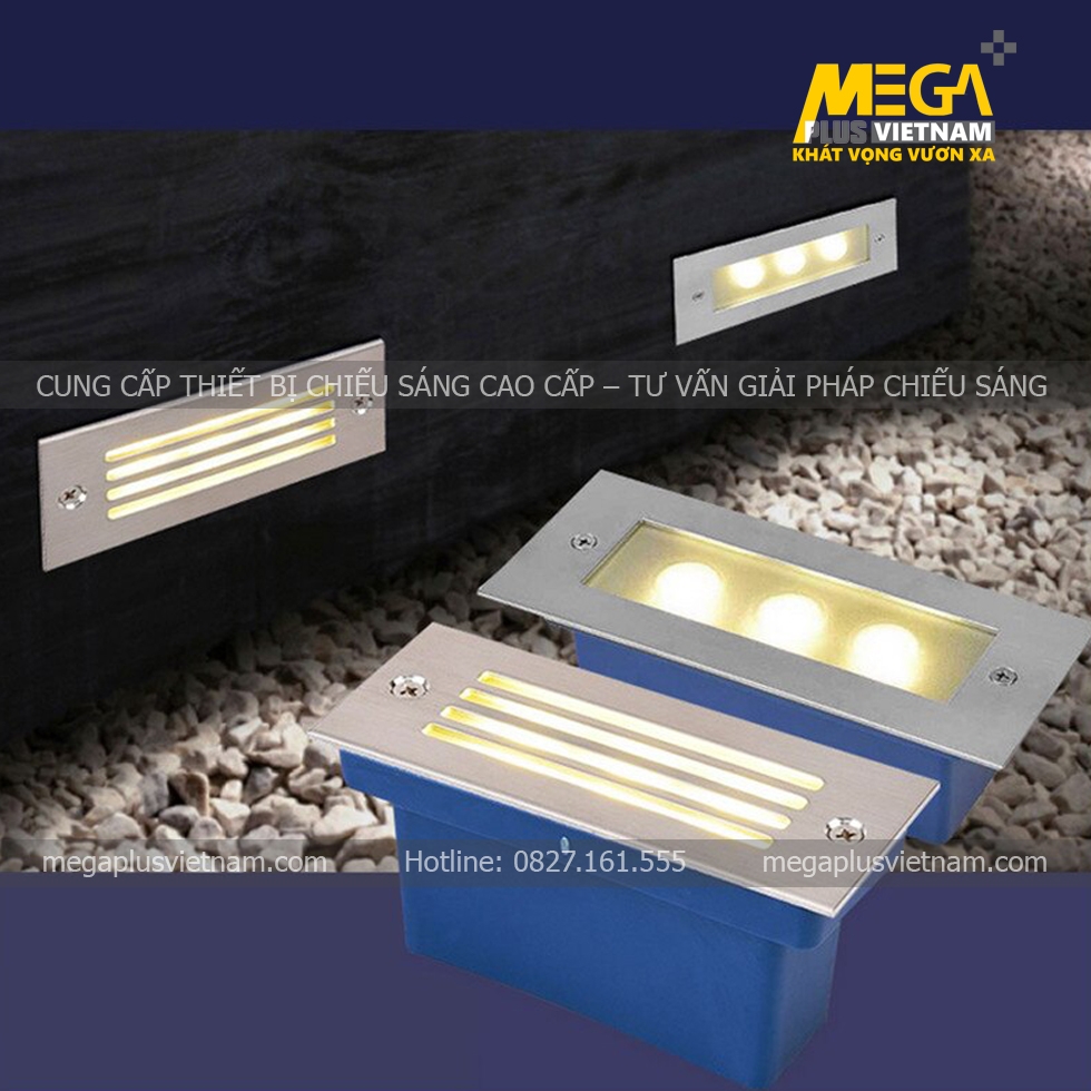 Đèn LED âm tường ngoài trời IP65 cao cấp DC12V - Đèn âm bậc cầu thang ...