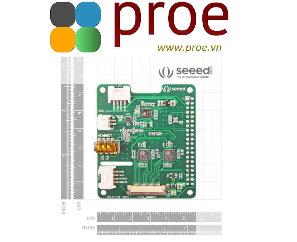 ReSpeaker 4-Mic Linear Array Kit for Raspberry Pi | Điện tử ProE