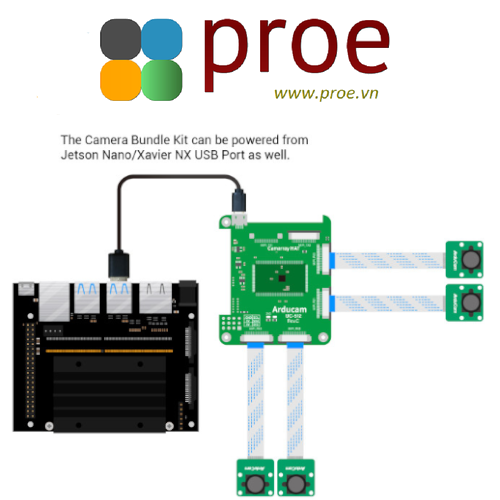 Arducam 1MP*4 Quadrascopic Camera Bundle Kit for Raspberry Pi, Nvidia Jetson Nano/Xavier NX ...