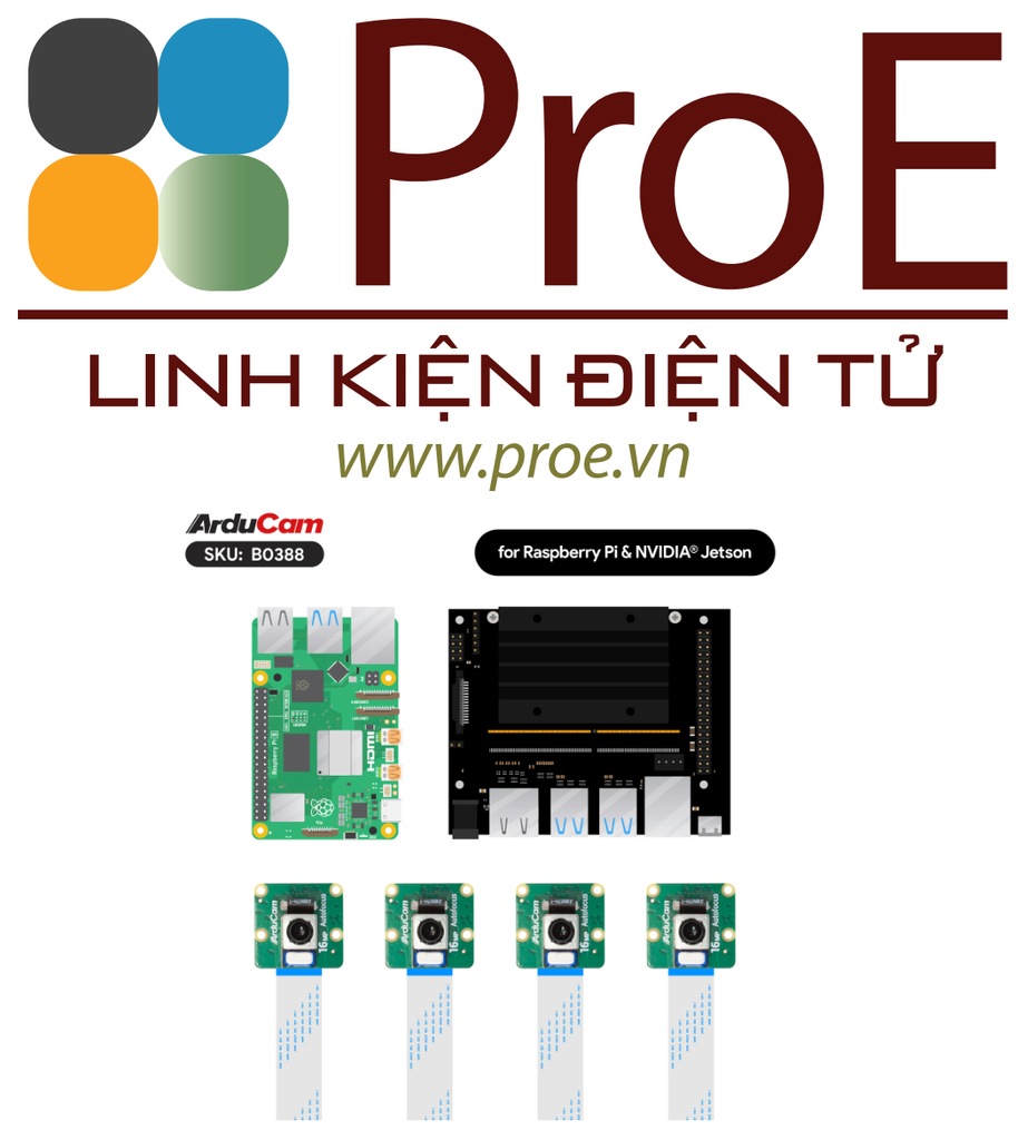 16MP IMX519 Autofocus Synchronized Quad-Camera Kit for Raspberry Pi, NVIDIA® Jetson Nano/Xavier ...