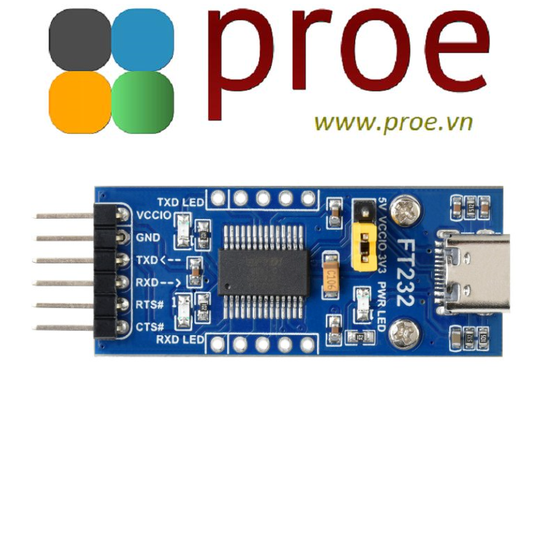 FT232 USB UART Board (Type C), USB To UART (TTL) Communication Module ...