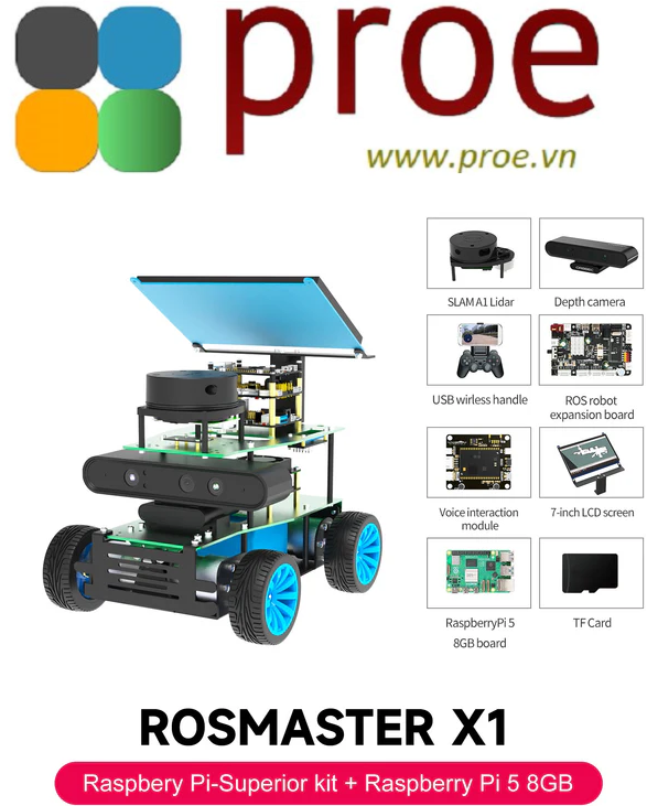 ROSMASTER X1 ROS Robot for Jetson NANO 4GB/RaspberryPi 5 | Điện tử ProE