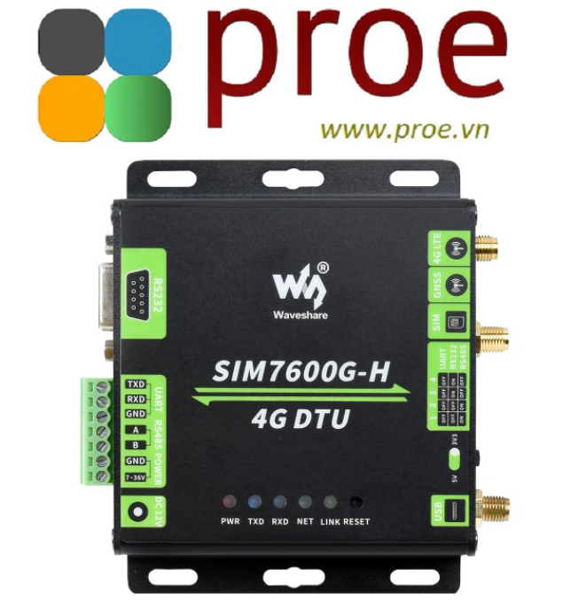 Industrial Grade SIM7600G-H 4G DTU, USB UART/RS232/RS485 Multi ...
