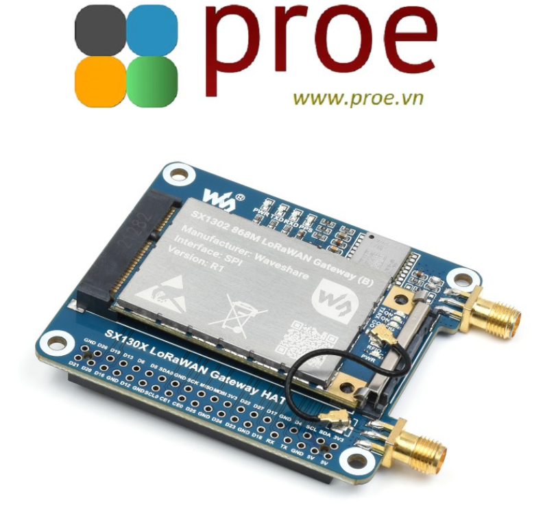 SX130x 868M/915M LoRaWAN Gateway Module/HAT for Raspberry Pi, Standard ...