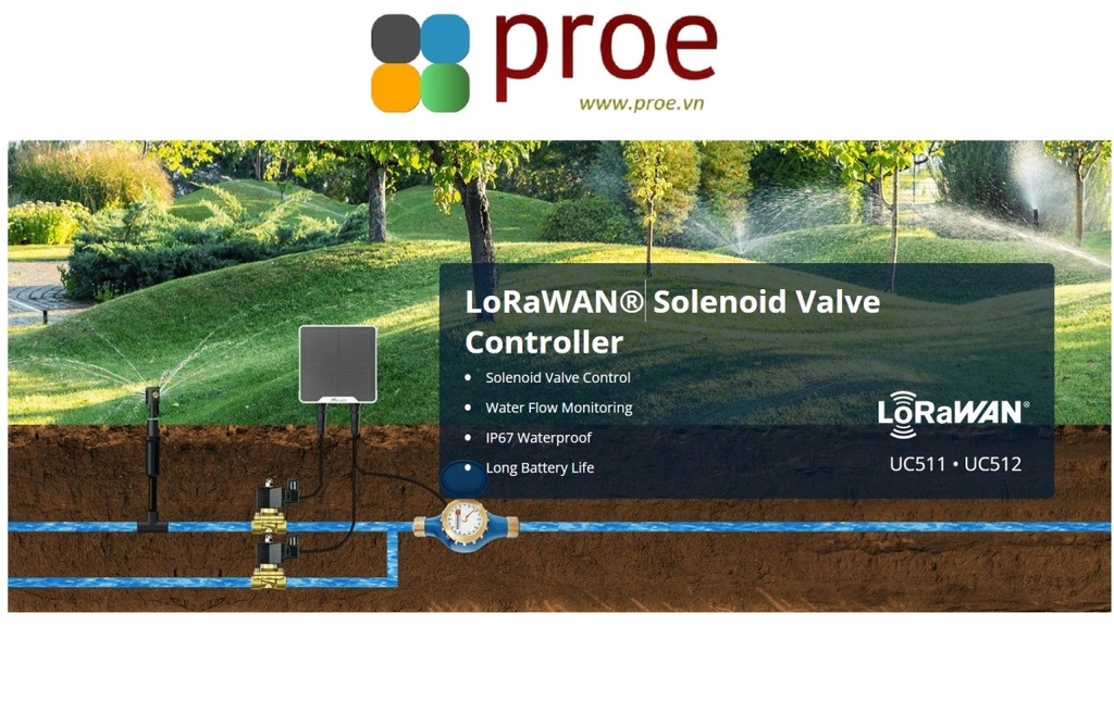 UC511 LoRaWAN Solenoid Valve Controller | Điện tử ProE