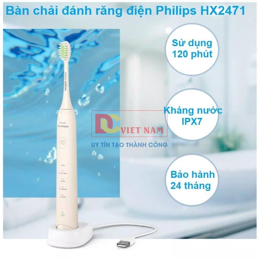 Bàn chải đánh răng điện, tích hợp 5 chế độ làm sạch Philips Sonicare HX2471, Series 3200 | DC ...
