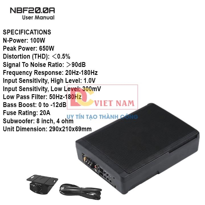 Bộ Loa SUB siêu trầm đặt gầm ghế xe ô tô, thương hiệu Nhật Bản cao cấp ...