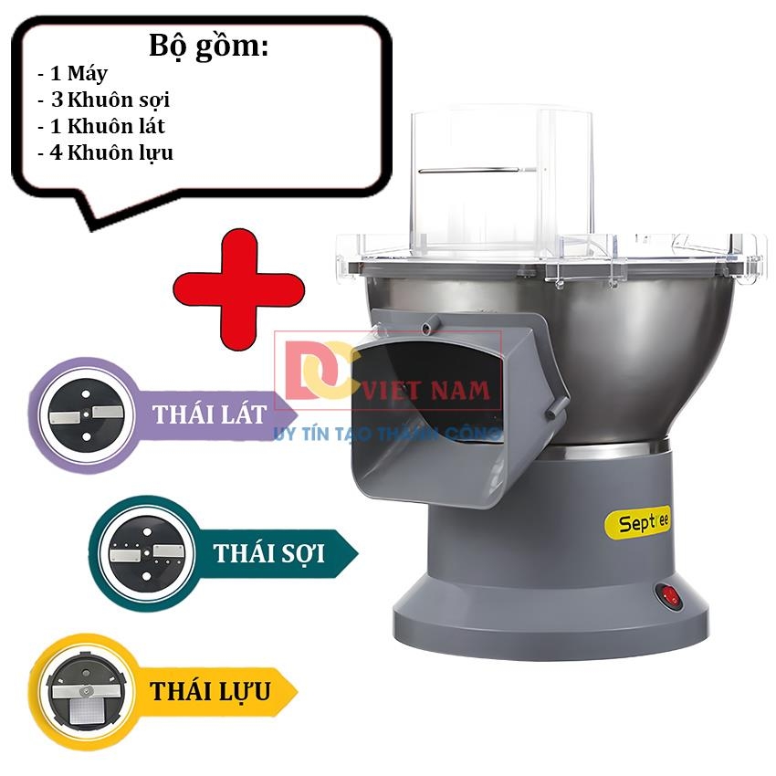 Máy thái rau củ quả công nghiệp đa năng, thái lát, thái sợi, thái hạt ...