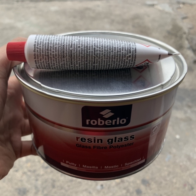 Bột trét chống rỉ - chống rút - bả đắp sợi thuỷ tinh cao cấp ROBERLO TÂY BAN NHA 1Kg (Sơn oto xe ...