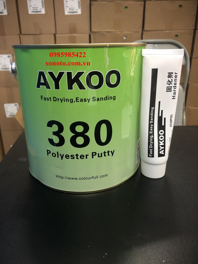 Bộ bả matit Aykoo 380 bột trét ô tô xe máy và tuýp cứng matit bả sắt, nhựa, inox, nhôm ... bả ...