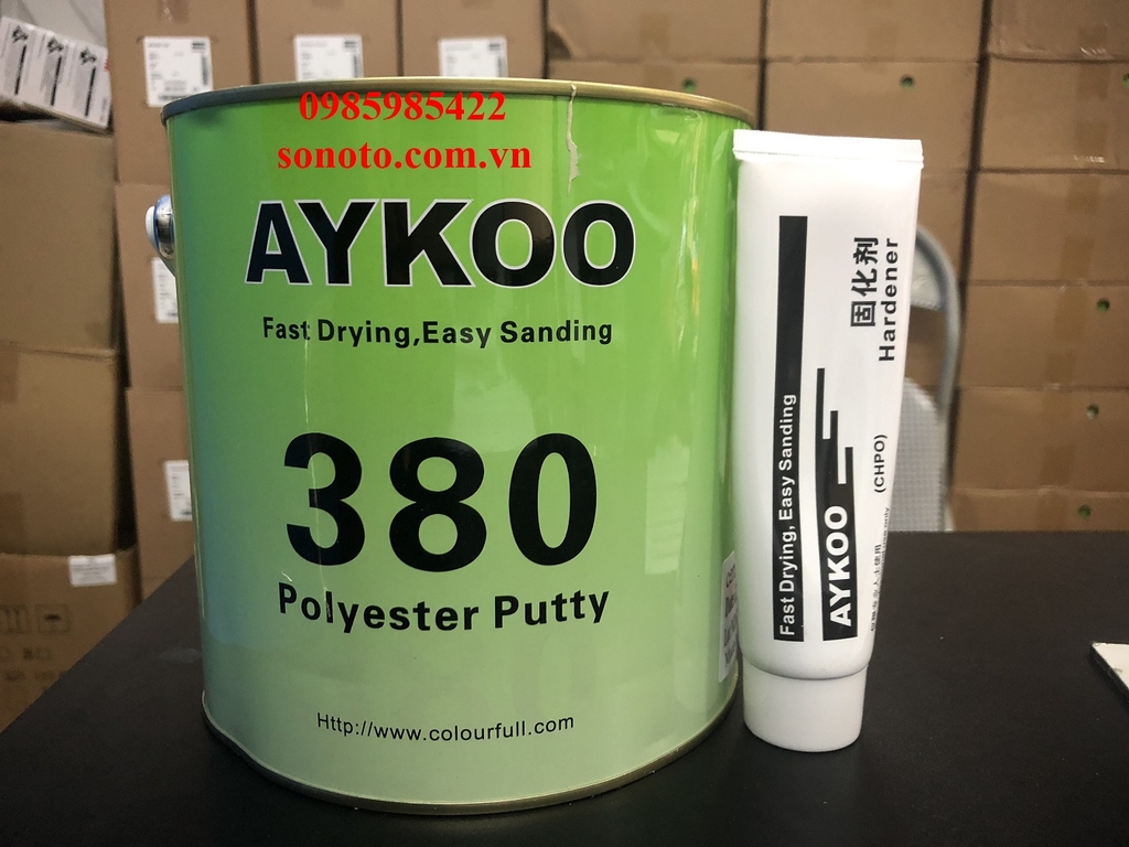 Bộ bả matit Aykoo 380 bột trét ô tô xe máy và tuýp cứng matit bả sắt, nhựa, inox, nhôm ... bả ...