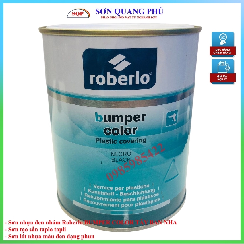 Sơn nhựa đen nhám Roberlo BUMPER COLOR TÂY BAN NHA sơn tạo sần taplo ...