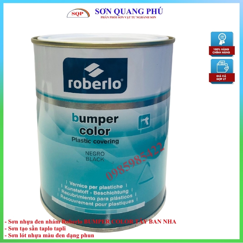 Sơn nhựa đen nhám Roberlo BUMPER COLOR TÂY BAN NHA sơn tạo sần taplo ...