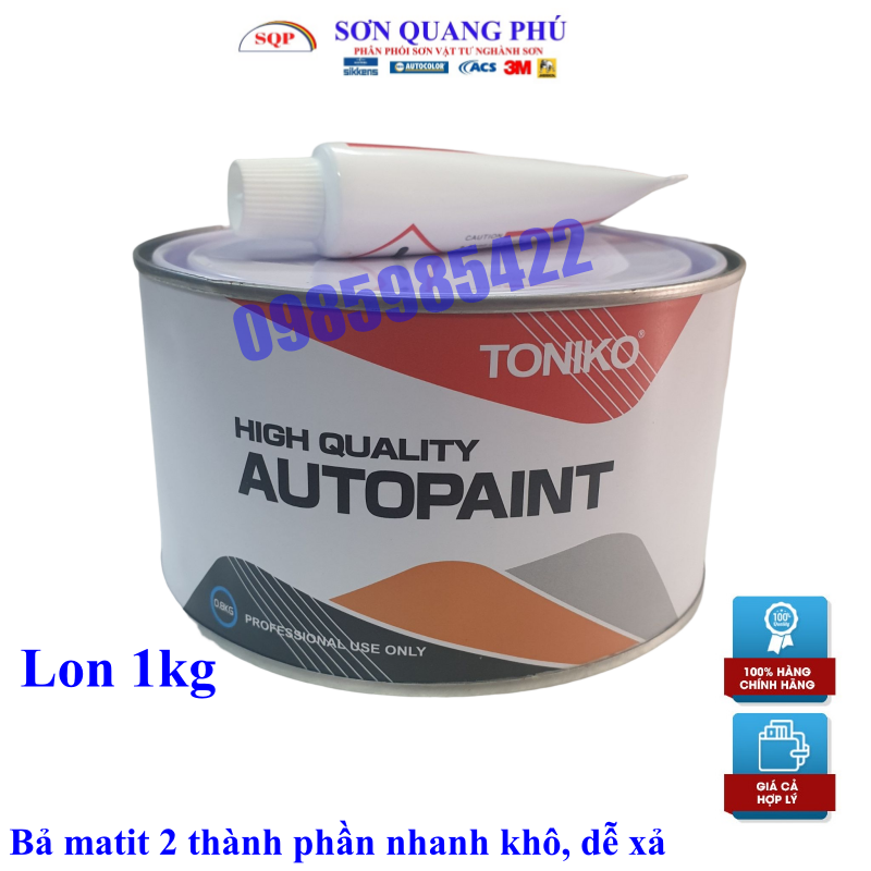 Bộ bả matit TONIKO 4kg nhanh khô bả xe oto, xe máy, bột trét matic kim ...