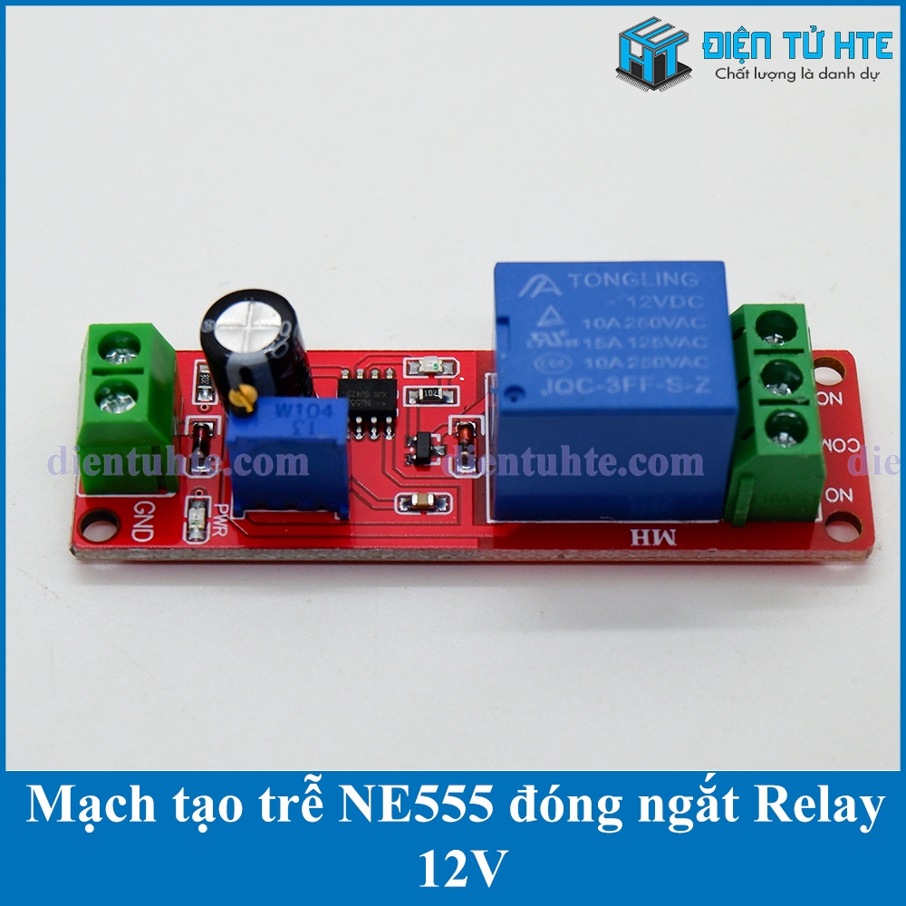 Mạch tạo trễ NE555 đóng ngắt Relay | Điện Tử HTE