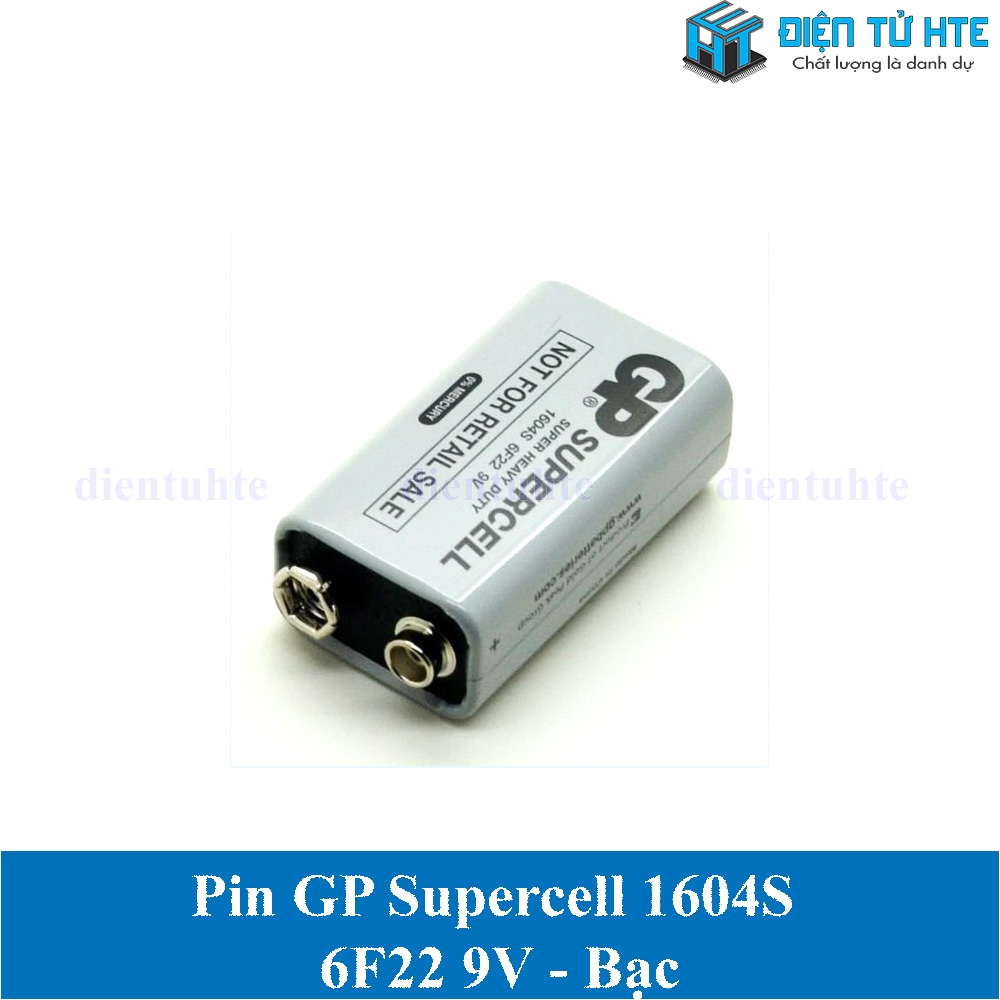 Pin vuông GP SuperCell 9V 1604S 6F22 màu bạc | Điện Tử HTE