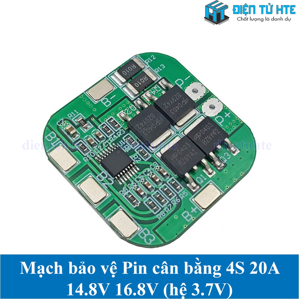 Mạch bảo vệ Pin 4S 14.8V 16.8 V 20A | Điện Tử HTE