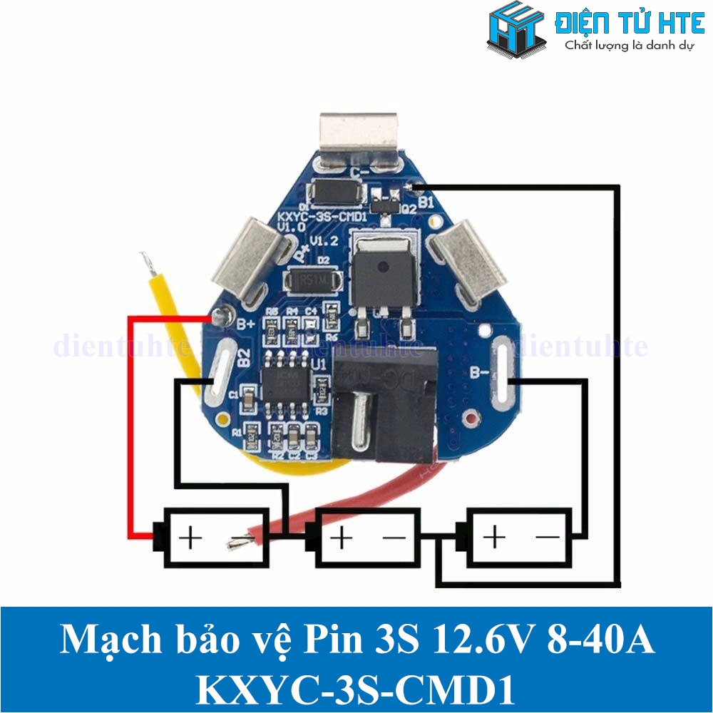 Mạch bảo vệ Pin 3S tam giác 12.6V 8A - 40A KXYC-3S-CMD1 | Điện Tử HTE