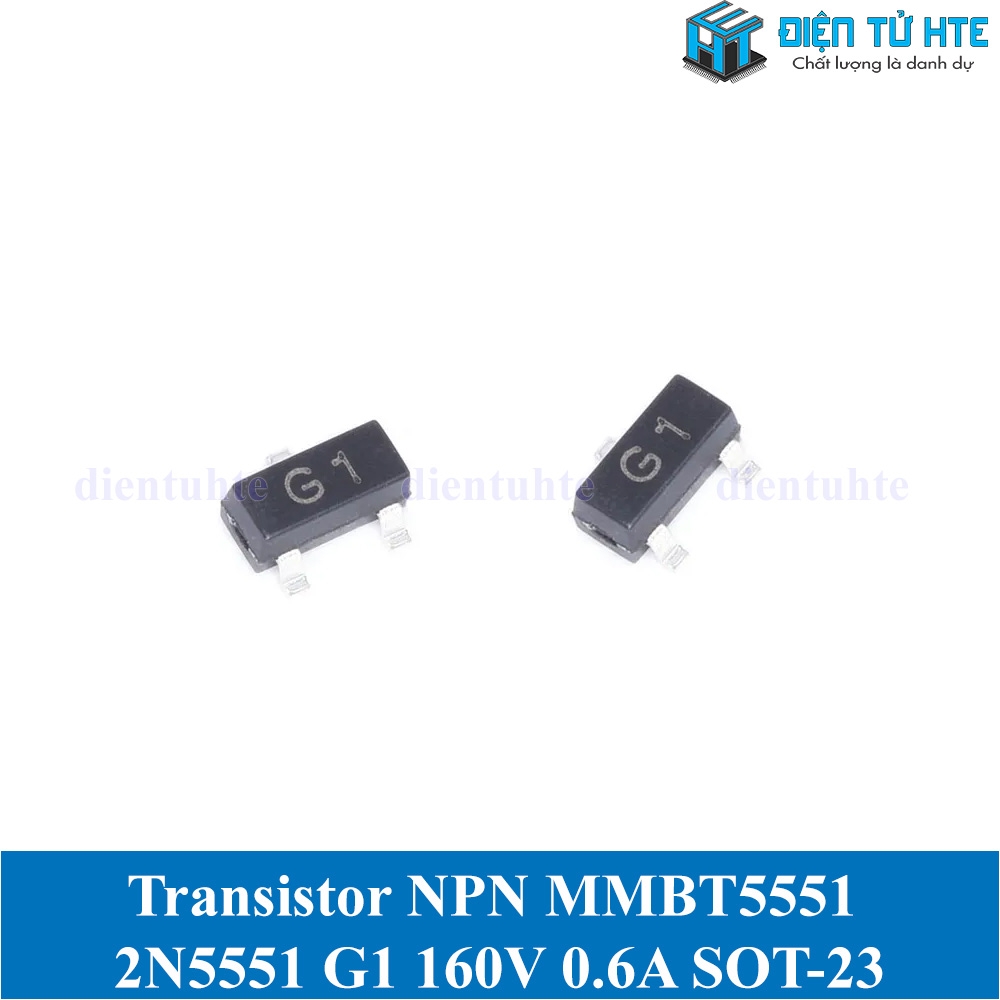 Transistor NPN MMBT5551 2N5551 G1 160V 0.6A SOT-23 | Điện Tử HTE