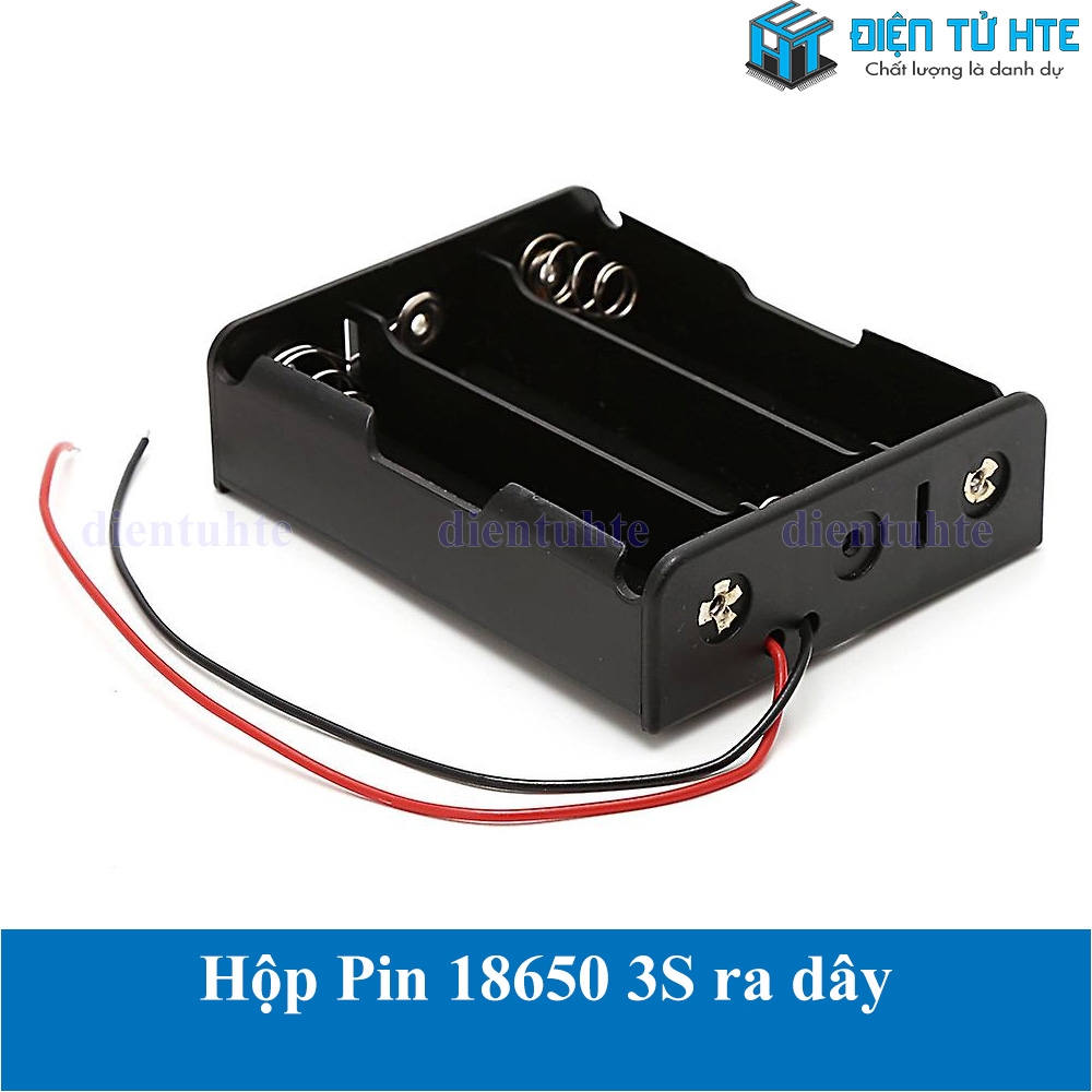 Hộp đựng Pin sạc 18650 3 cell 3S 11.1V ra dây | Điện Tử HTE