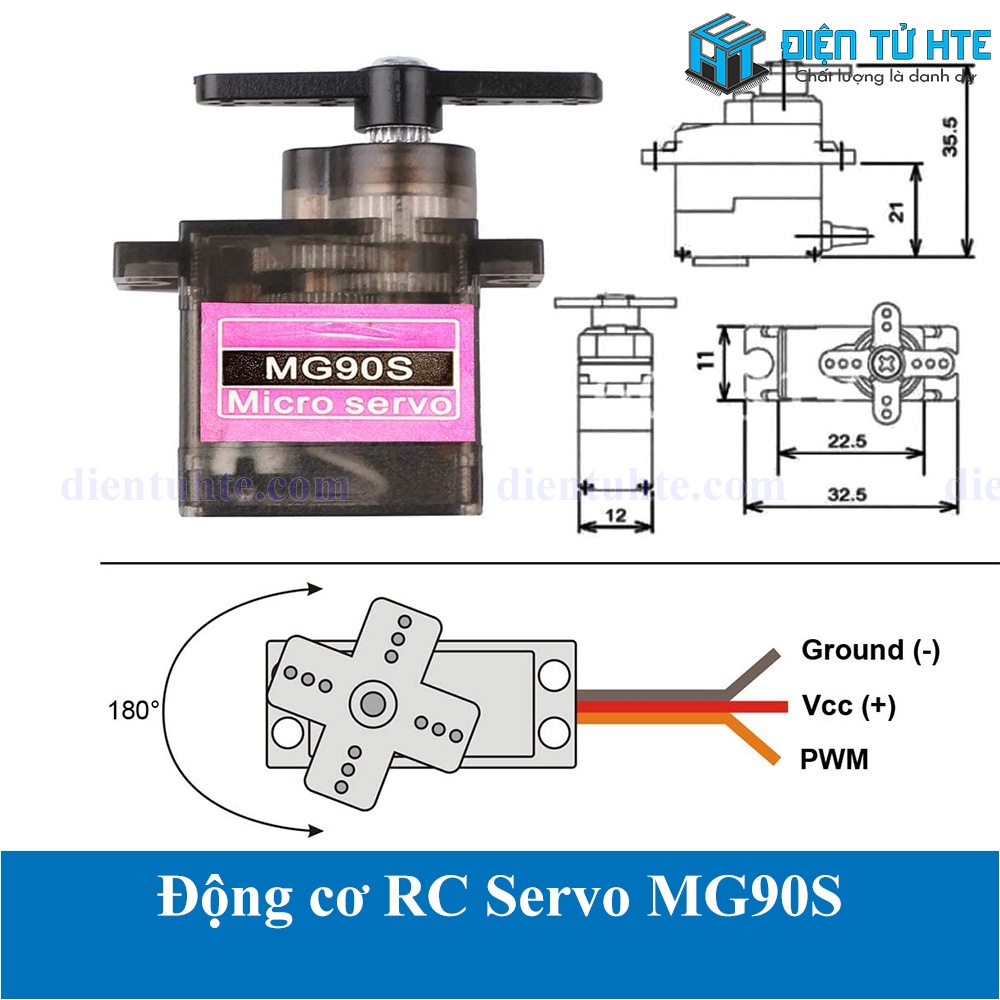 Động cơ RC servo MG90S | Điện Tử HTE