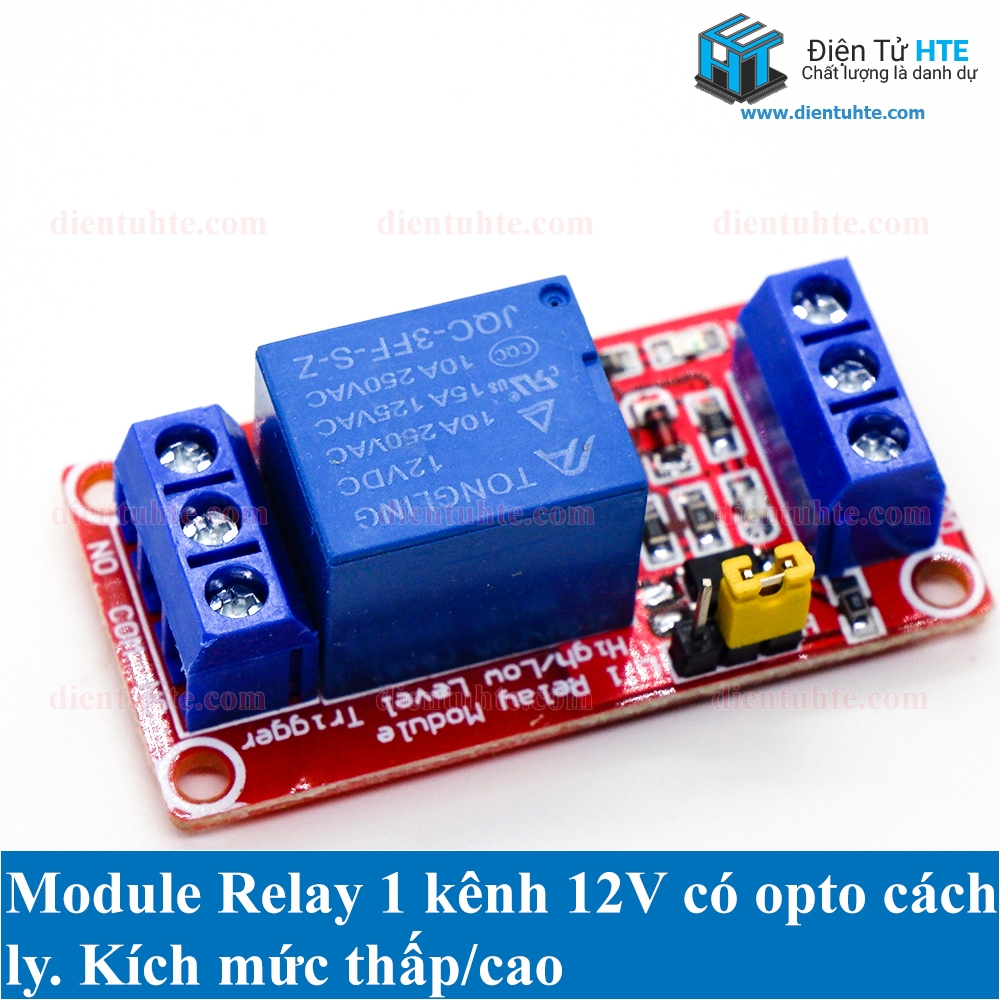 Module relay 1 kênh có opto cách ly kích mức cao - thấp | Điện Tử HTE