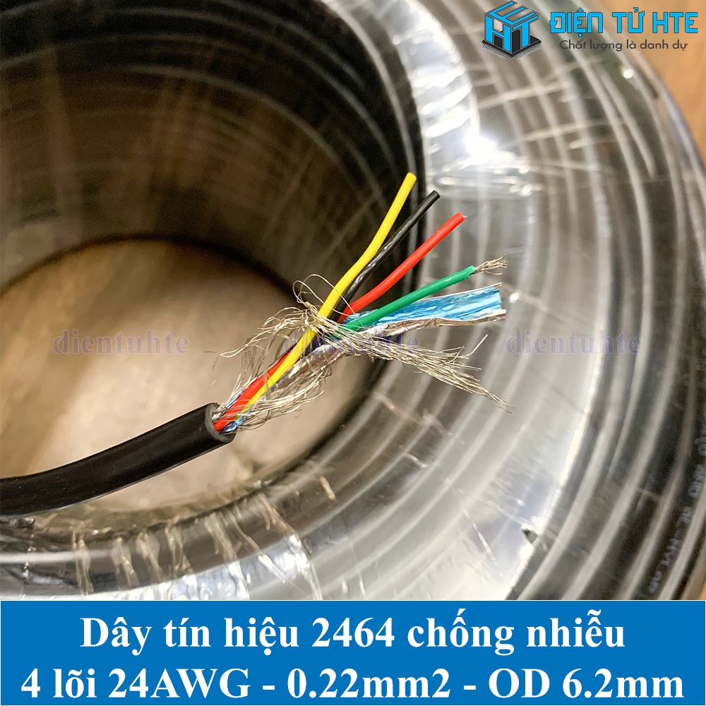 Dây tín hiệu 4 lõi chống nhiễu 2464 24AWG 0.22mm2 vỏ PVC OD 6.2mm ...