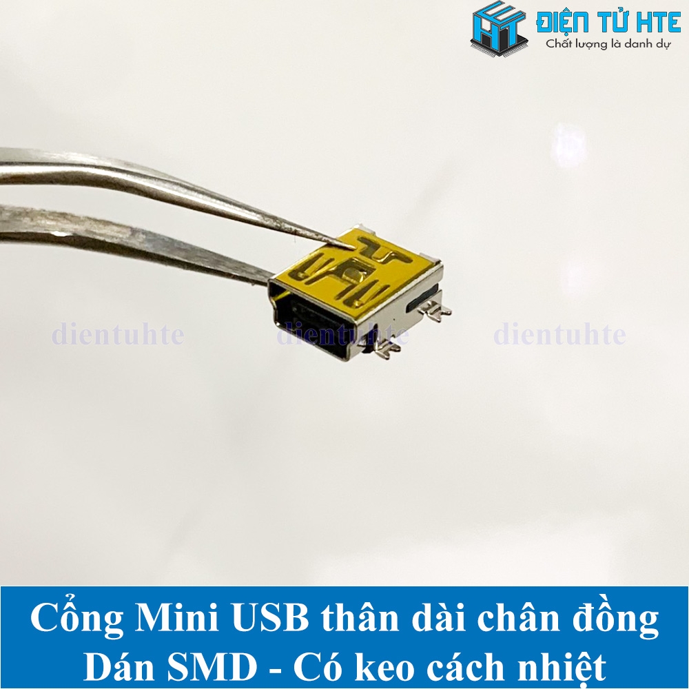 Cổng mini USB SMD 5P - chân đồng thân dài | Điện Tử HTE