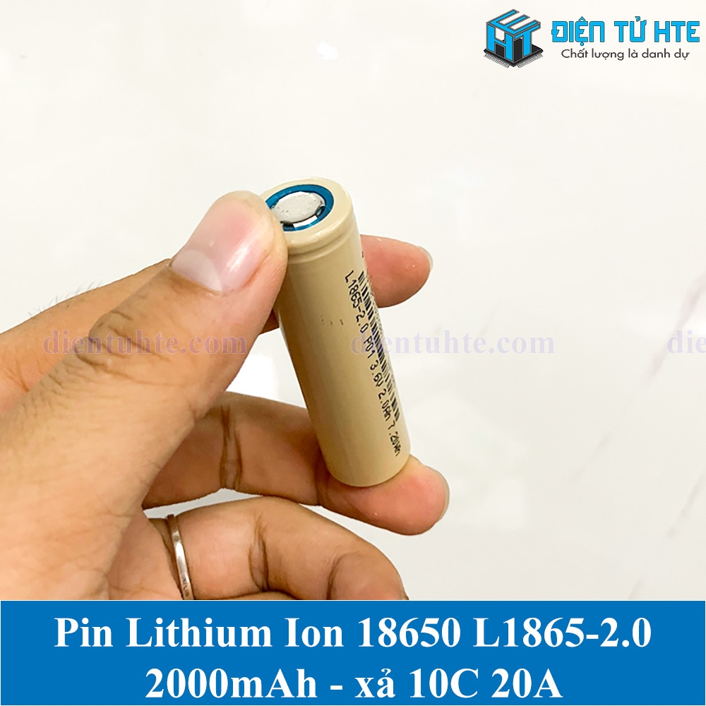 Pin Lithium Ion L1865-2.0 18650 2000mAh xả 10c Lithius vàng | Điện Tử HTE