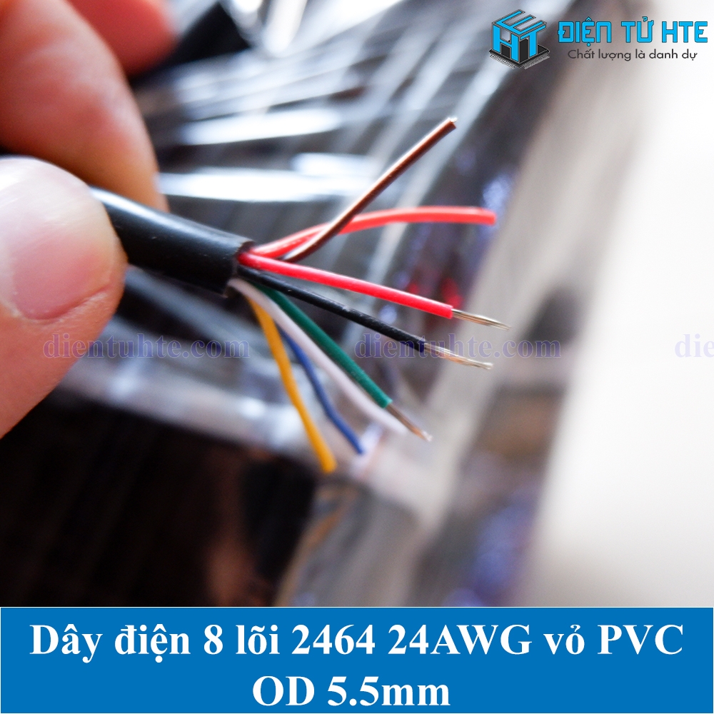 Dây cáp tín hiệu 8 lõi 2464 24AWG 0.2mm2 vỏ PVC 80 độ C | Điện Tử HTE