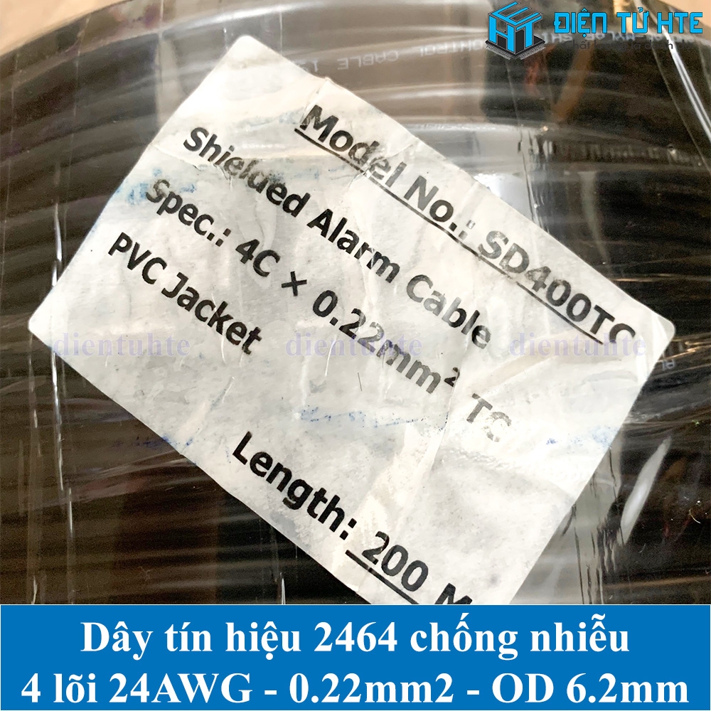 Dây tín hiệu 4 lõi chống nhiễu 2464 24AWG 0.22mm2 vỏ PVC OD 6.2mm ...