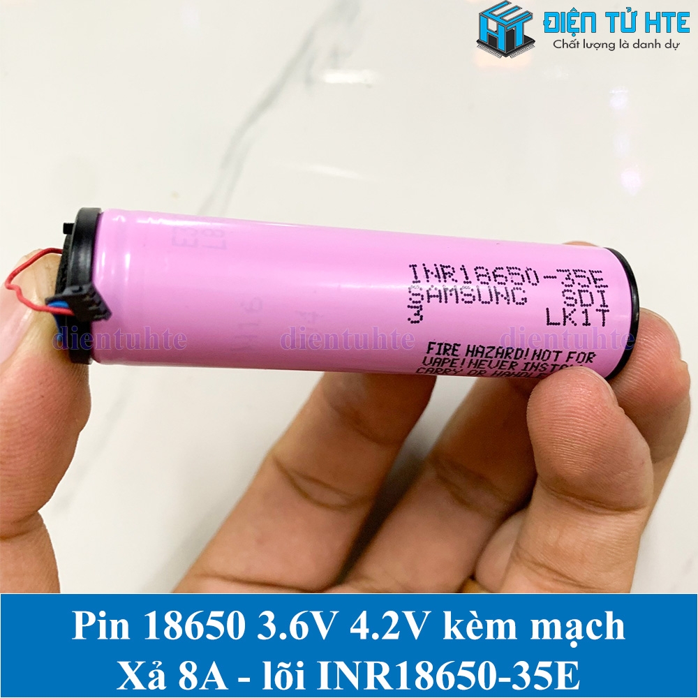 Pin Lithium Ion kèm mạch - lõi pin Samsung INR18650-35E 3.6V xả 8A ...