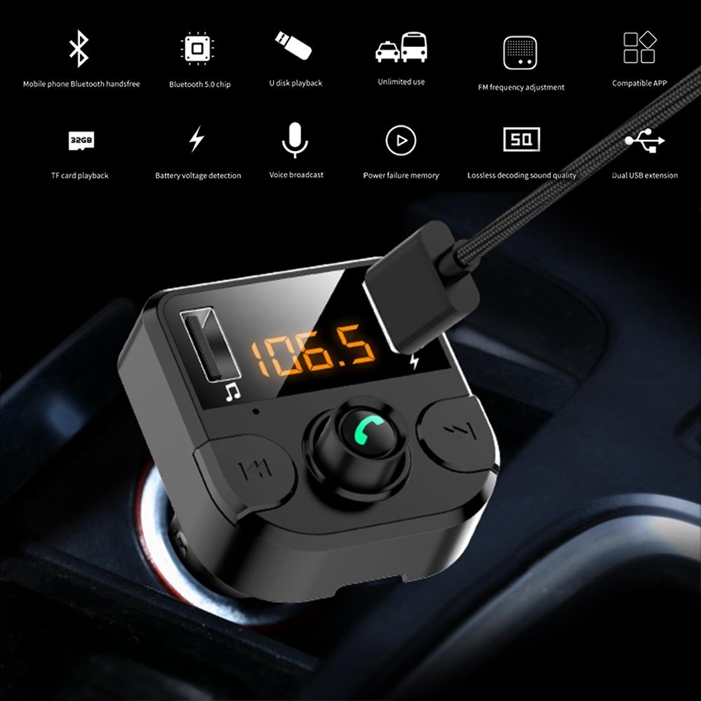 Bộ thu Bluetooth 5.0 trên xe hơi hỗ trợ Sạc - MP3 truyền FM BT36B | Điện Tử HTE