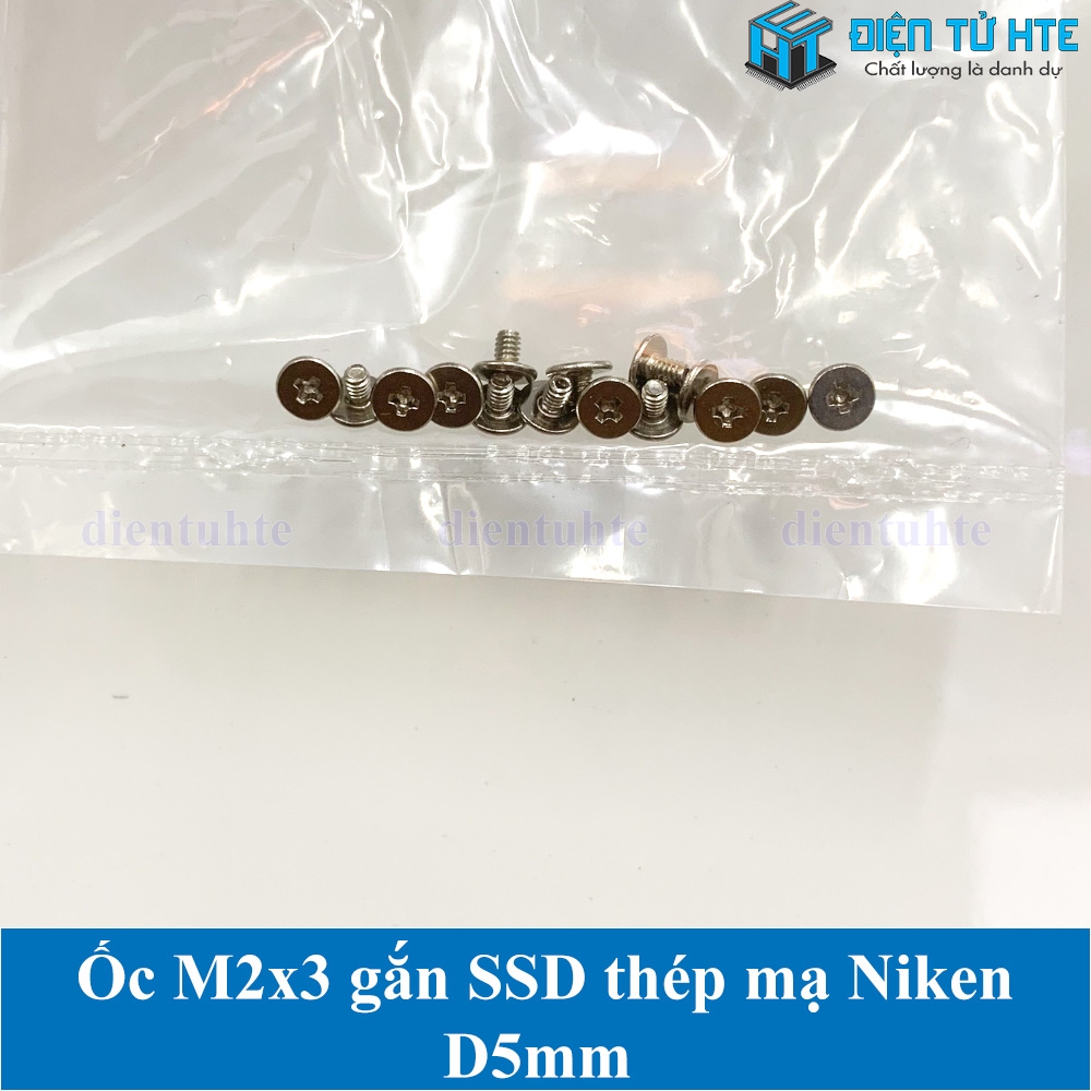 Ốc tròn M2x3 D5mm dùng vặn Card SSD M2, RAM Inox 304 | Điện Tử HTE