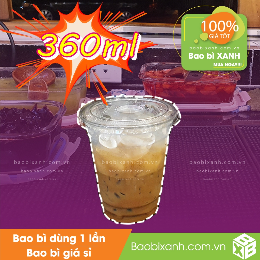 Ly nhựa pet 360ml - 12oz (Ø93mm) đựng cafe take away