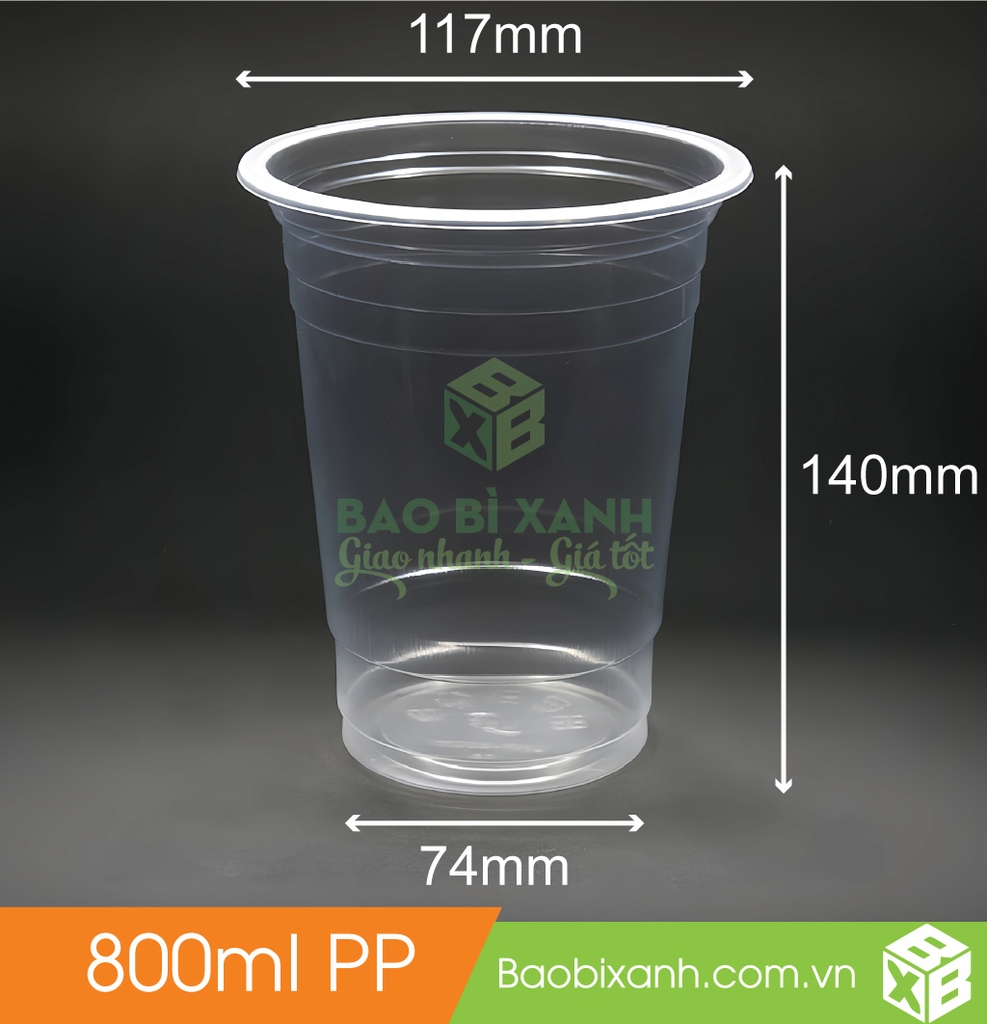 Ly nhựa 800ml pp - Ly Đựng Trà Tắc, Nước Mía Giá Rẻ
