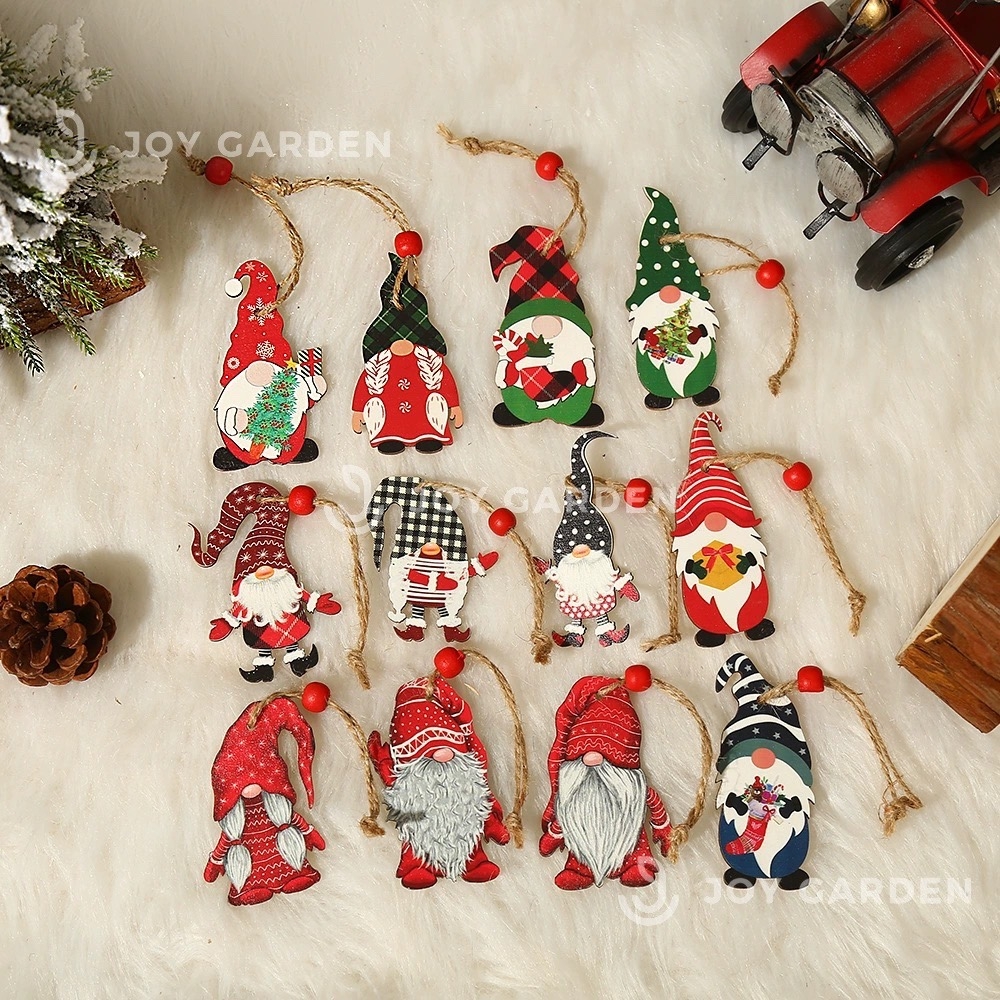 Set 9 Tag gỗ Thần lùn [9 pcs Gnome Wooden Tag] Joy Garden