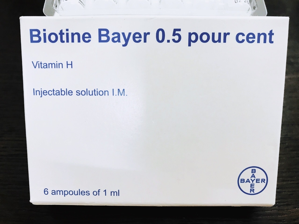 BIOTINE BAYER 0.5 POUR CENT. HỘP ỐNG THUỐC TIÊM MỌC TÓC