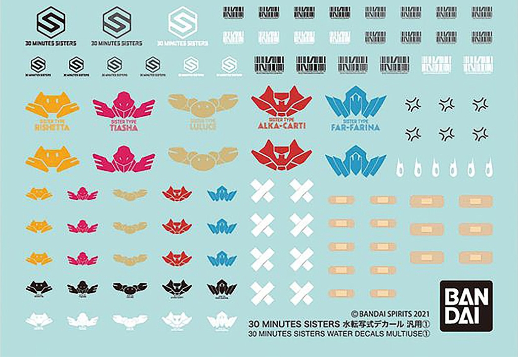 Phụ kiện Bandai 30MS Water Decals Multi Use 1 [TAM] [30MS]