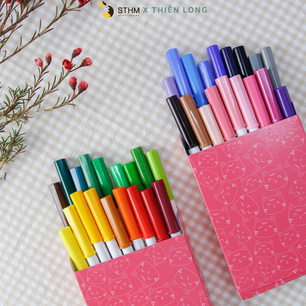 Fiber Pen Thiên Long - Bút viết Calligraphy - 20 màu và 36 màu STHM.VN