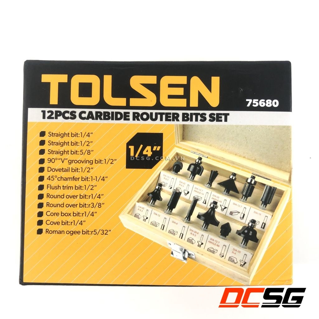 Bộ mũi đánh phay Router Tolsen 75680