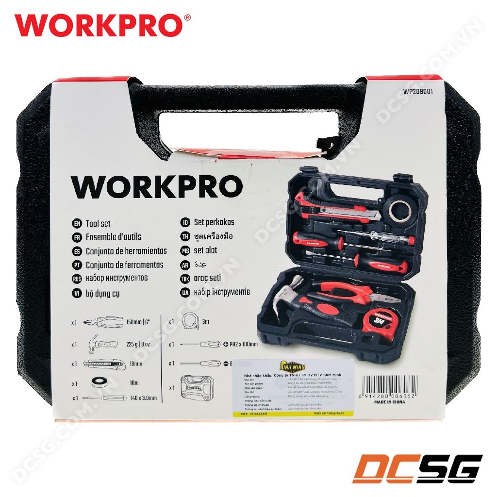 Bộ dụng cụ sửa chữa gia đình 8 món WORKPRO WP209001 Chính hãng
