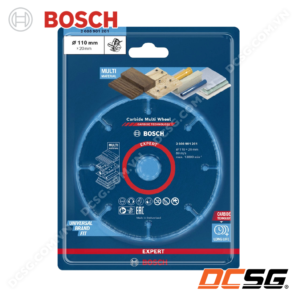 Đĩa cắt gỗ đa năng 110mm Expert Carbide Multi Wheel Bosch 2608901201