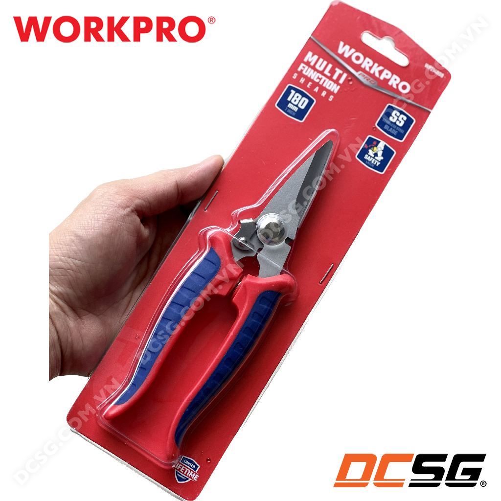 Kéo cắt đa năng chất liệu thép không rỉ 7"/180mm WORKPRO WP214008