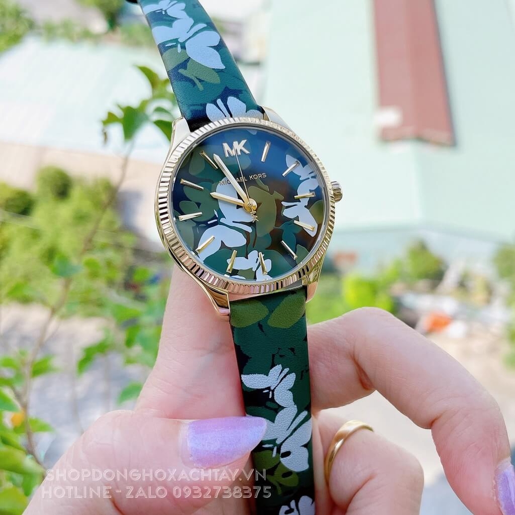 Đồng Hồ Nữ Michael Kors MK2811 Dây Da Xanh Chính Hãng Shop Đồng Hồ Xách Tay