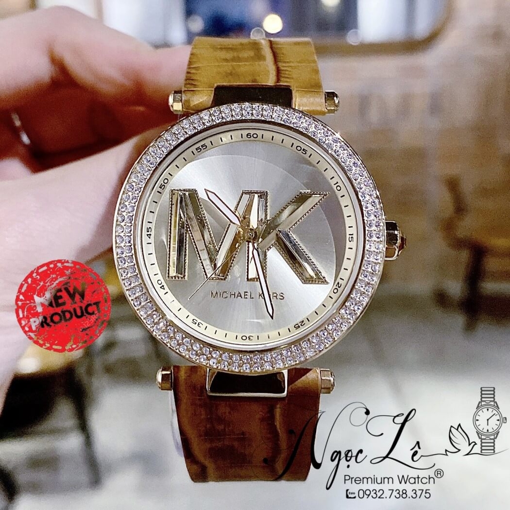 Đồng Hồ Nữ Michael Kors Parker MK4725 Dây Da Nâu Sữa Đính Đá 39mm Shop ...