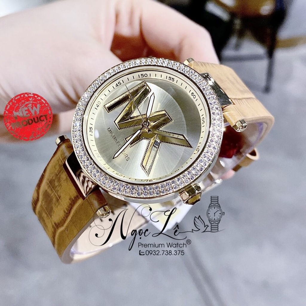 Đồng Hồ Nữ Michael Kors Parker MK4725 Dây Da Nâu Sữa Đính Đá 39mm Shop ...