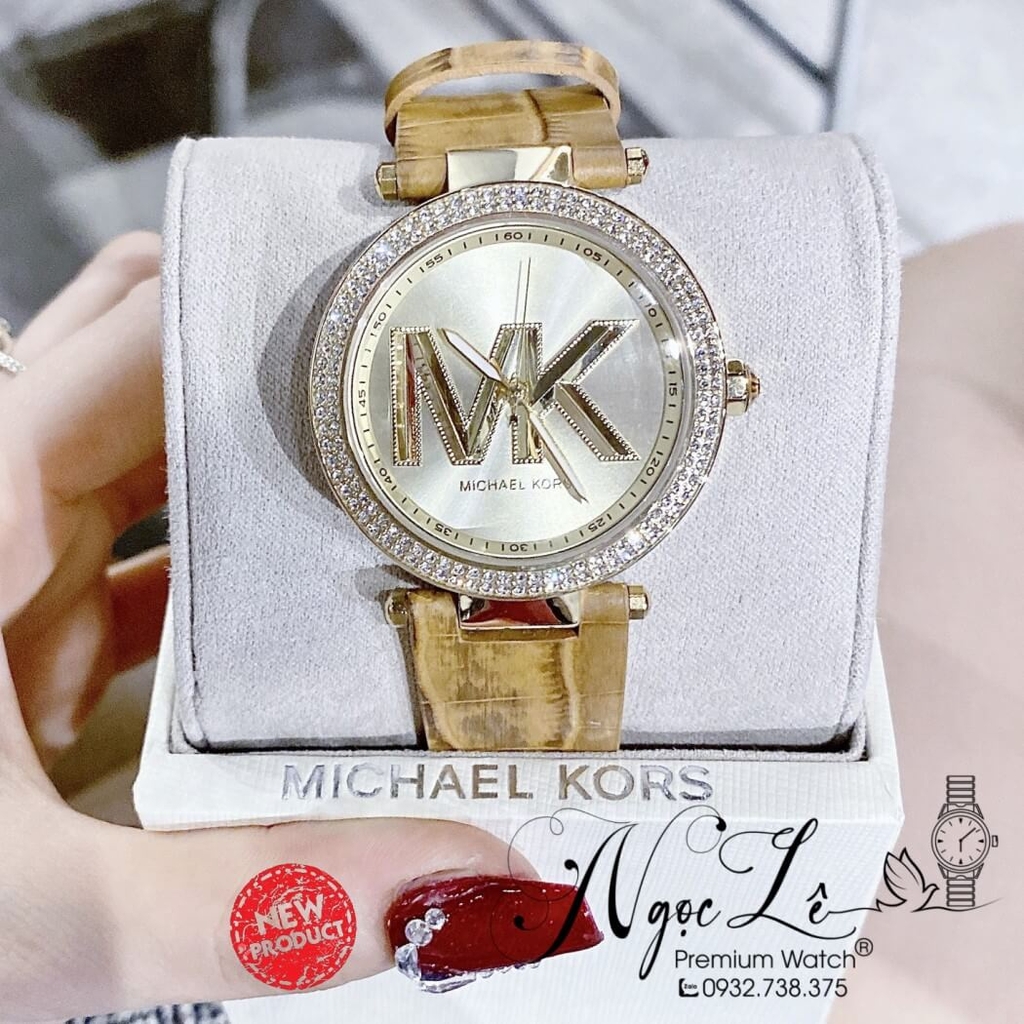 Đồng Hồ Nữ Michael Kors Parker MK4725 Dây Da Nâu Sữa Đính Đá 39mm Shop ...