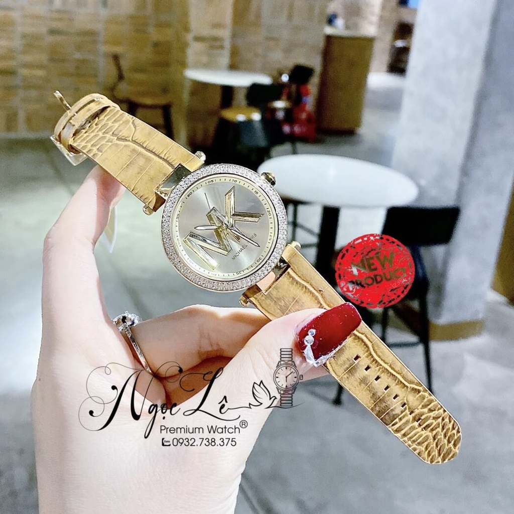 Đồng Hồ Nữ Michael Kors Parker MK4725 Dây Da Nâu Sữa Đính Đá 39mm Shop ...